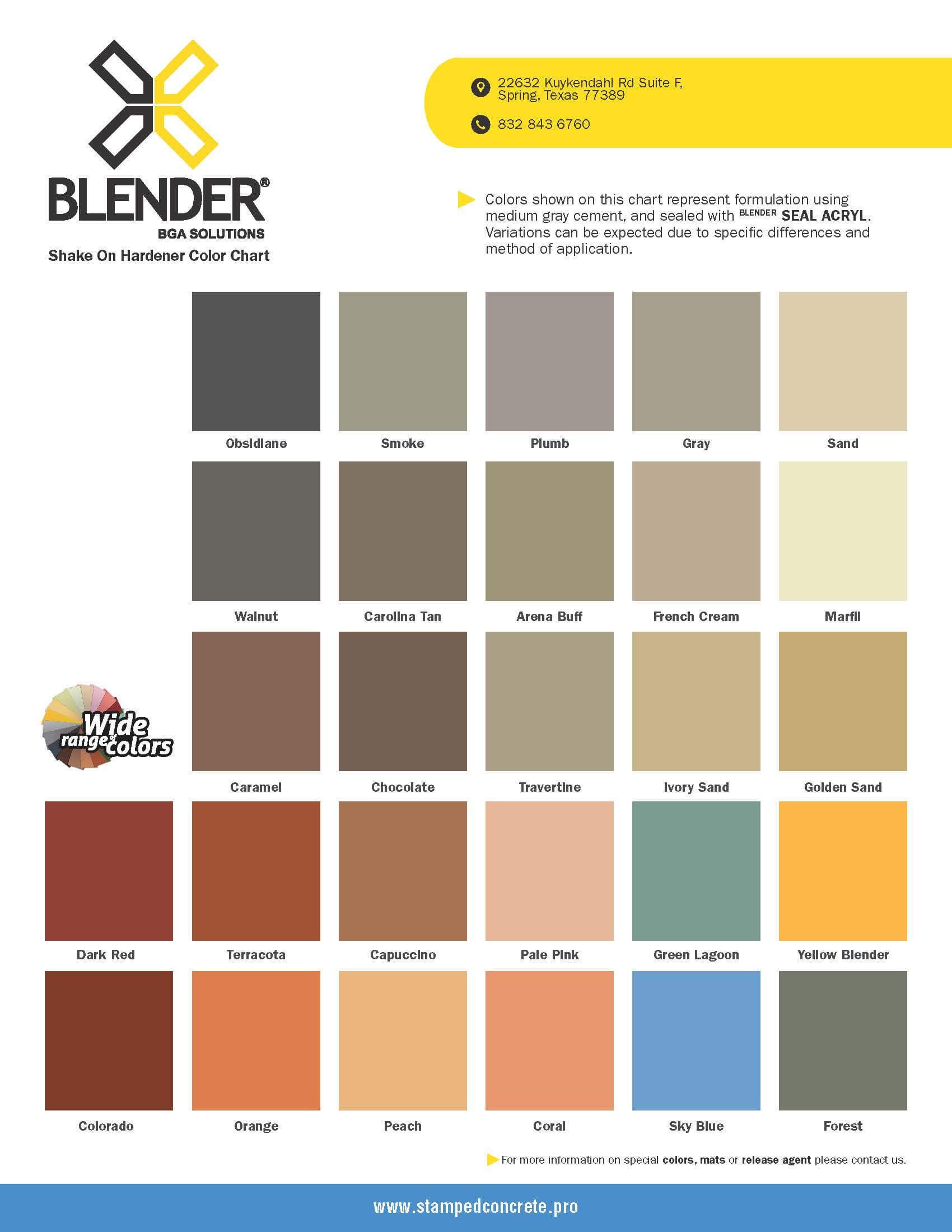 COLOR CHARTS | Stamped Concrete Products